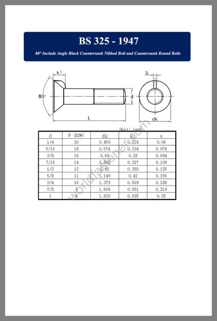 BS 325 | Fasteners, Bolt, Nut, Screw