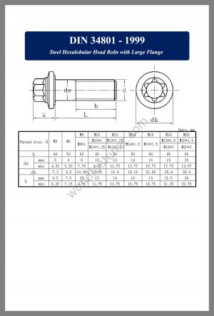 DIN 34801 Steel Hexalobular Head Bolts | Fasteners, Bolt, Nut, Screw