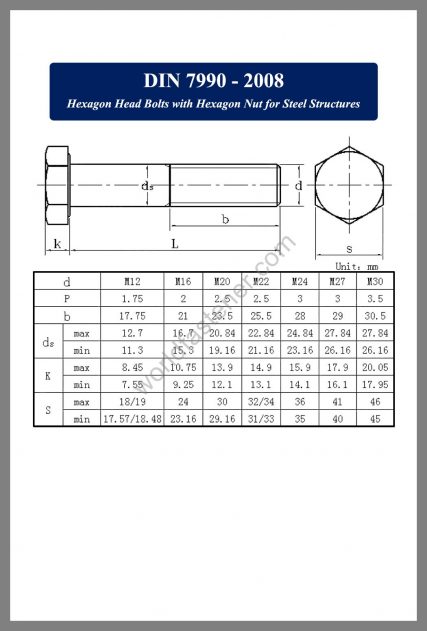 DIN 7990 Hexagon Bolts for Steel Structures | Fasteners, Bolt, Nut, Screw