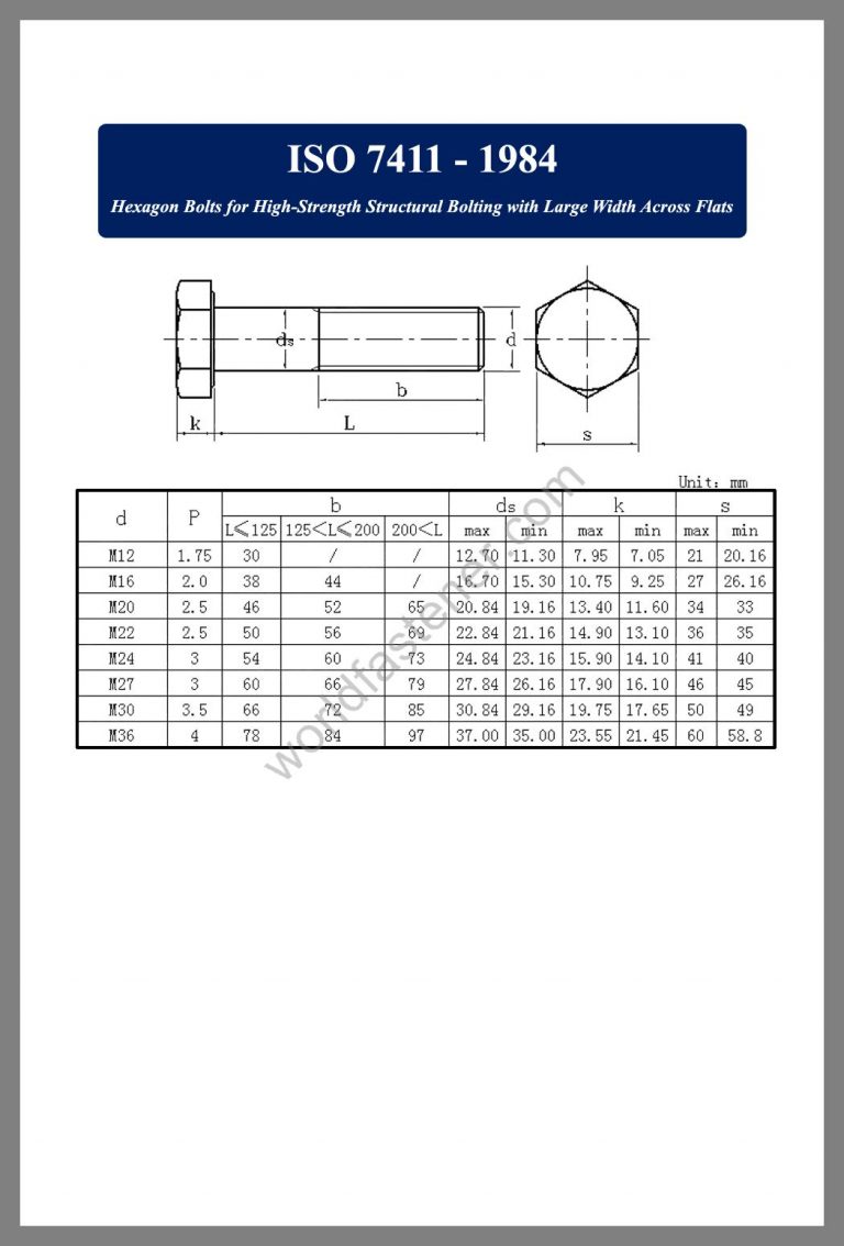 ISO 7411 Strength Structural Bolting | Fasteners, Bolt, Nut, Screw